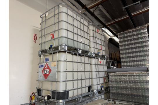 [LOT] of (10) IBC Totes, w/ cages, plus (2) extra cages