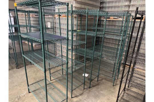 [LOT] of (6) Metro Racks, green, assorted sizes as shown