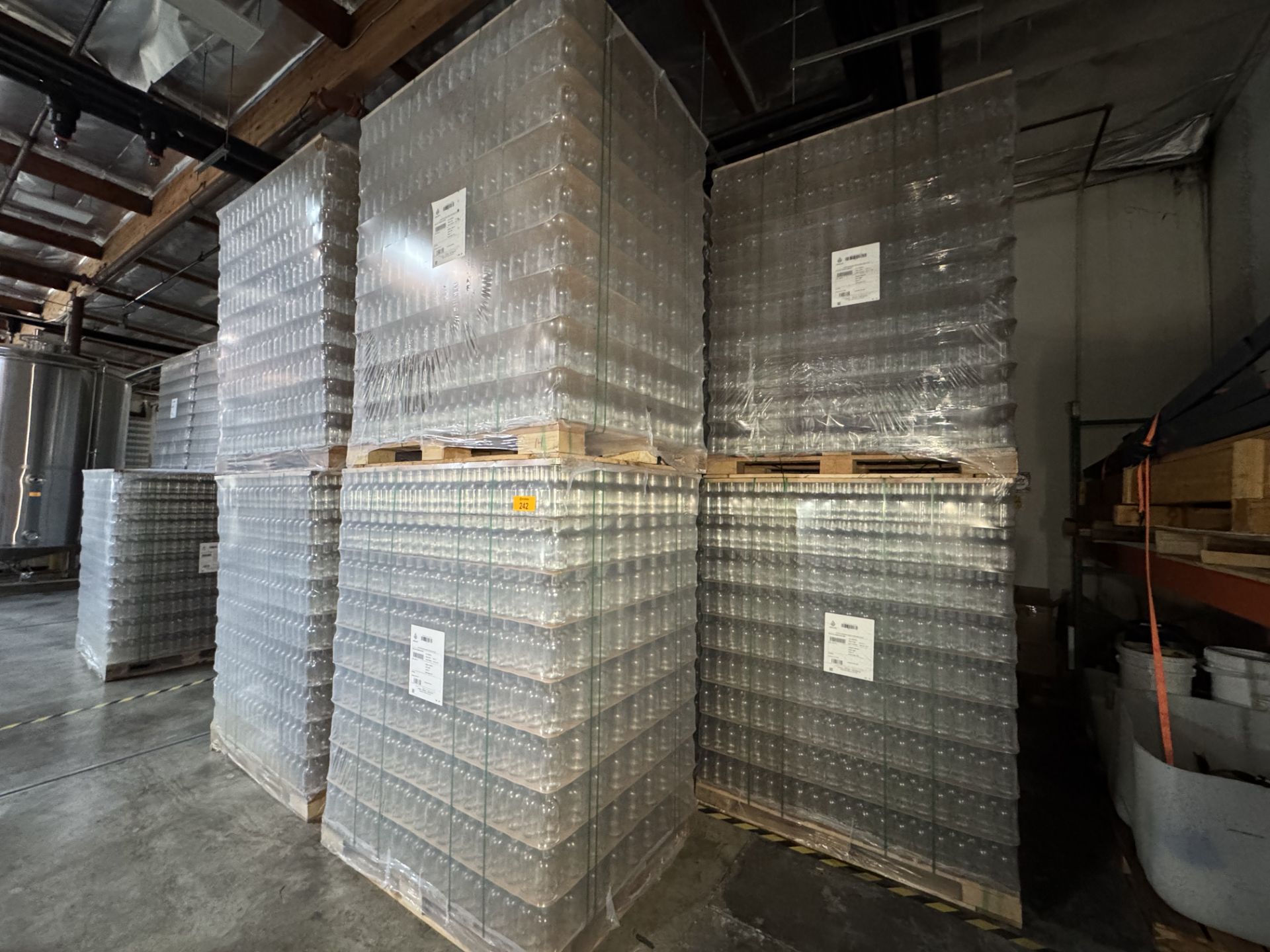 [LOT] of (30) pallets Arglass 375ml Glass Bottles, bell, clear, cork ...
