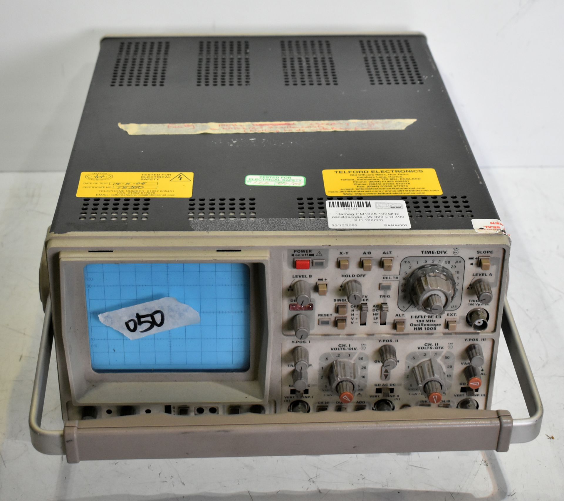 Hameg HM1005 100MHz oscilloscope - W 320 x D 490 x H 160mm