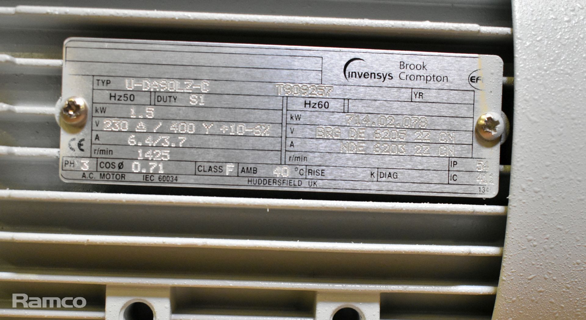 Leybold SV65.10907 Sogevac vacuum pump with Brook Hansen 714.02.078 a.c ...