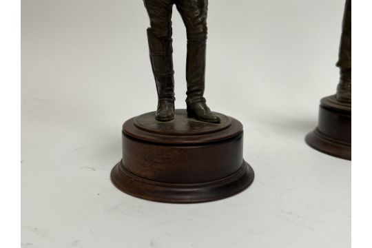 A cast resin bronzed military British soldier sculpture by Peter Hicks ...