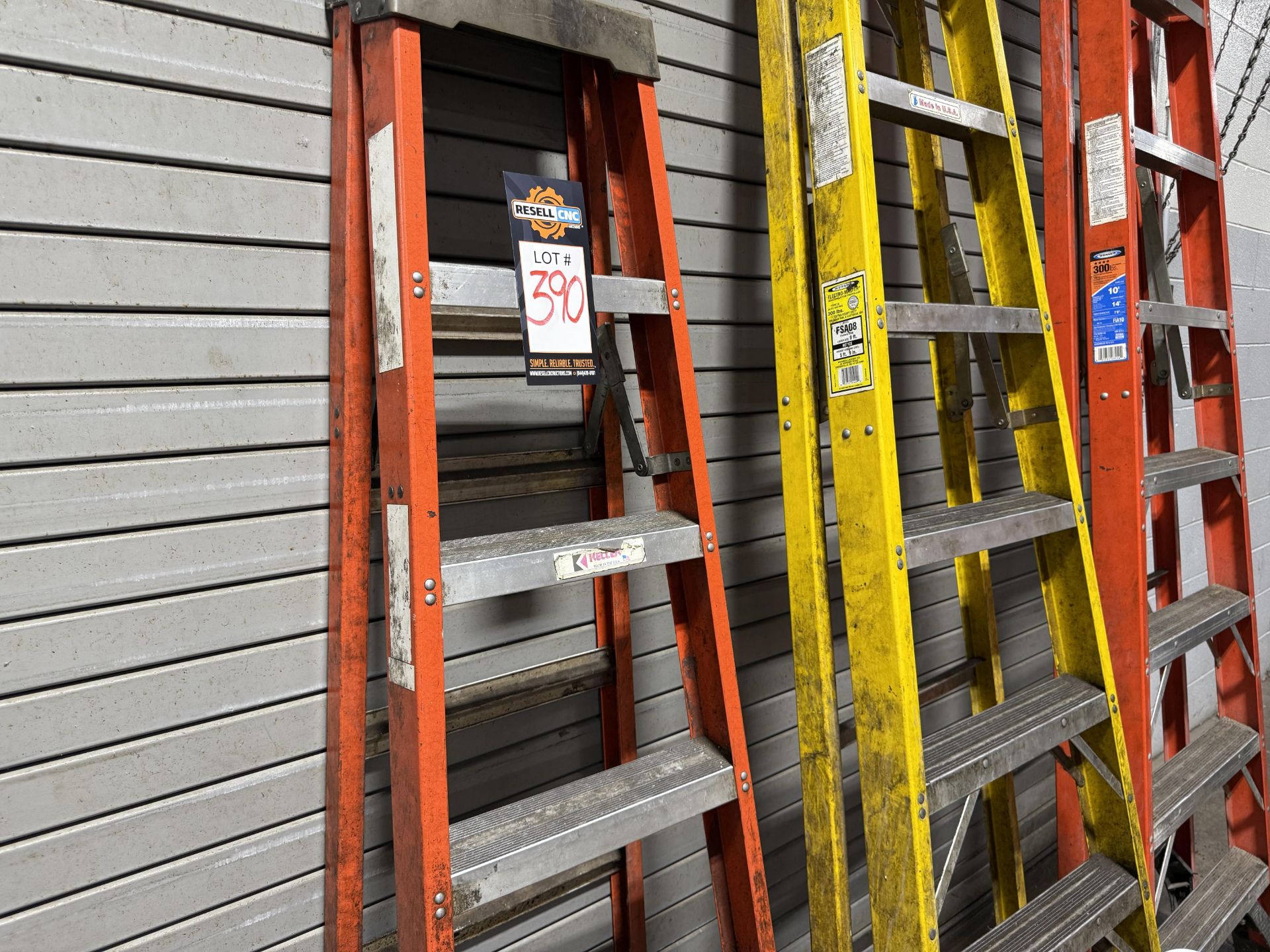 (3) Shop Ladders - 14' Werner - 8' Werner - 5' Keller