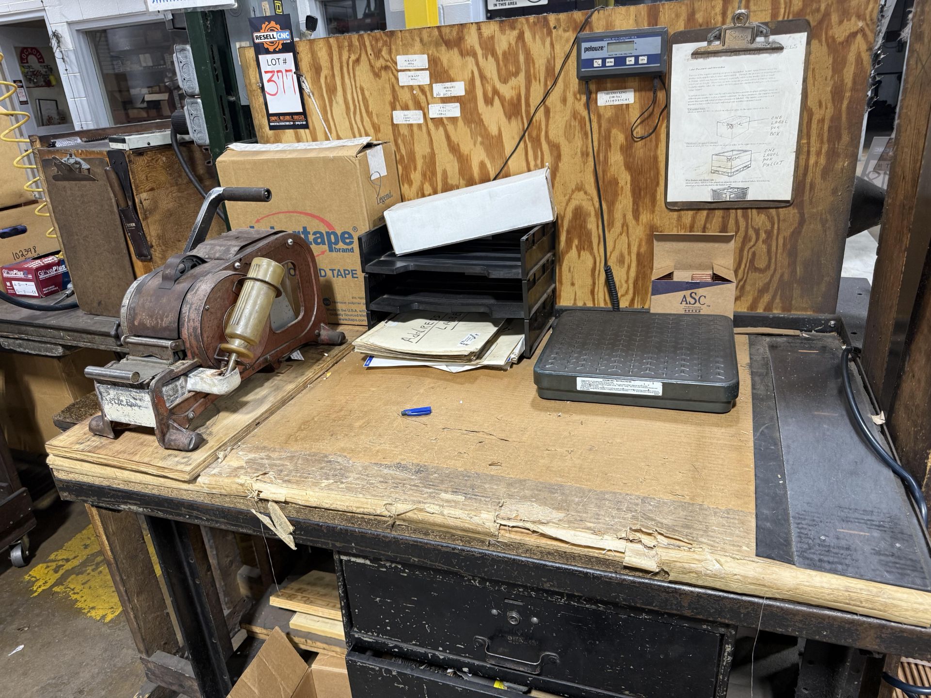 Shipping & Receiving Tables - Paper Glue Machine - Pelouze Parts Scale ...