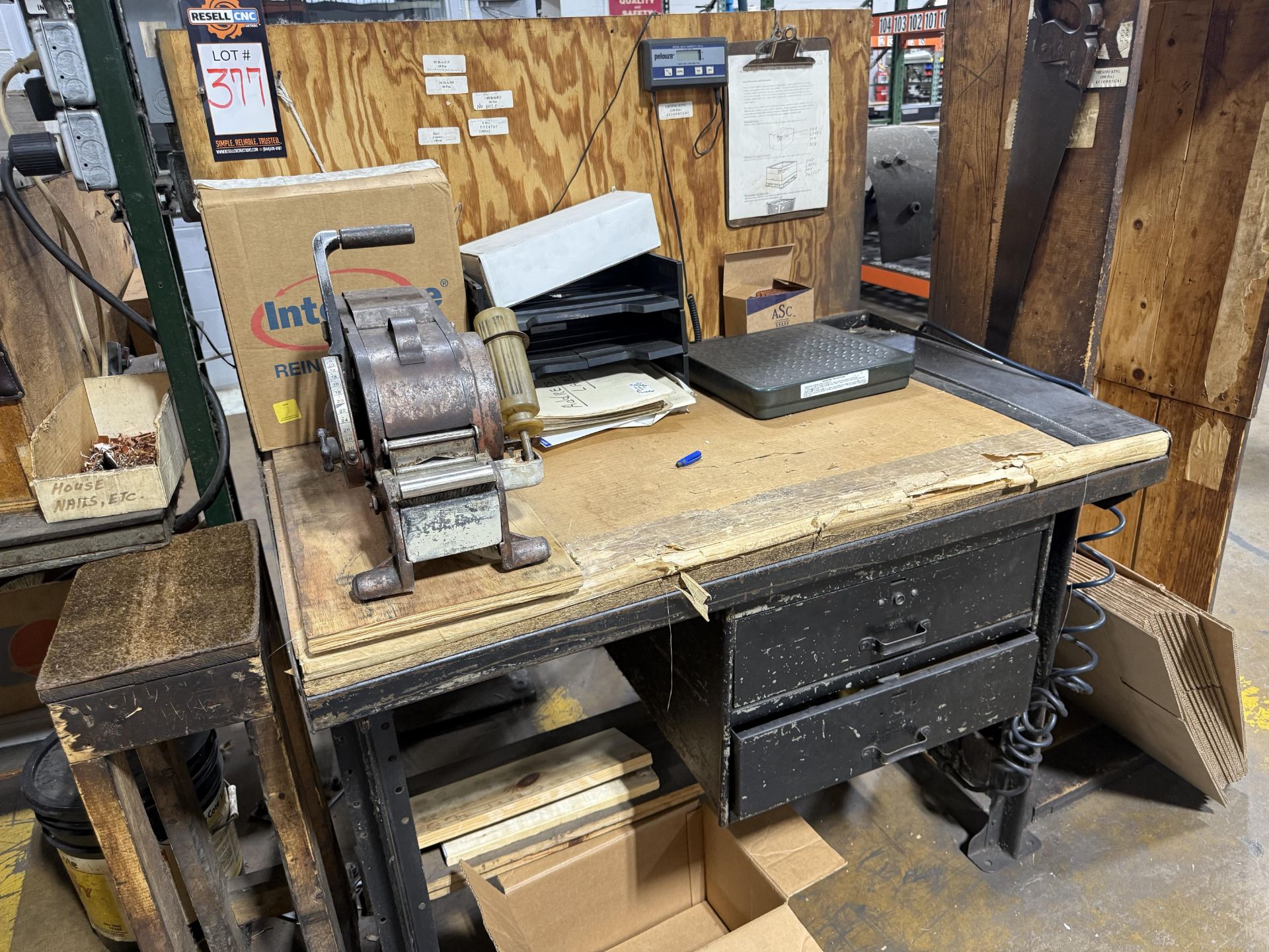 Shipping & Receiving Tables - Paper Glue Machine - Pelouze Parts Scale ...