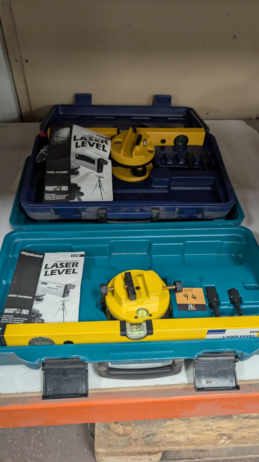 2 off Laser Level Kits. NB- Appears incomplete. Please note, all lots ...