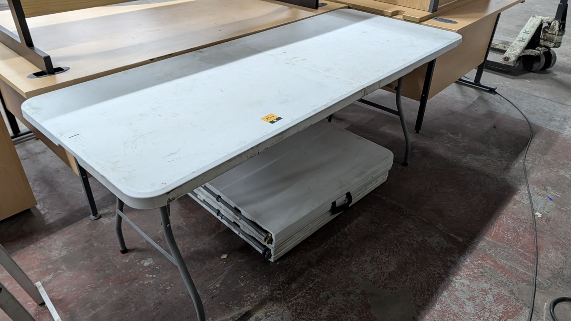 3 off Folding Tressel Tables with Plastic Tops and Metal Legs. Each ...