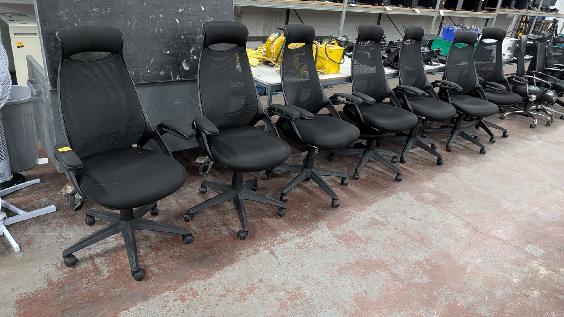 7 off Matching High-Back Black Mesh Exec. Chairs. Please note, this lot ...