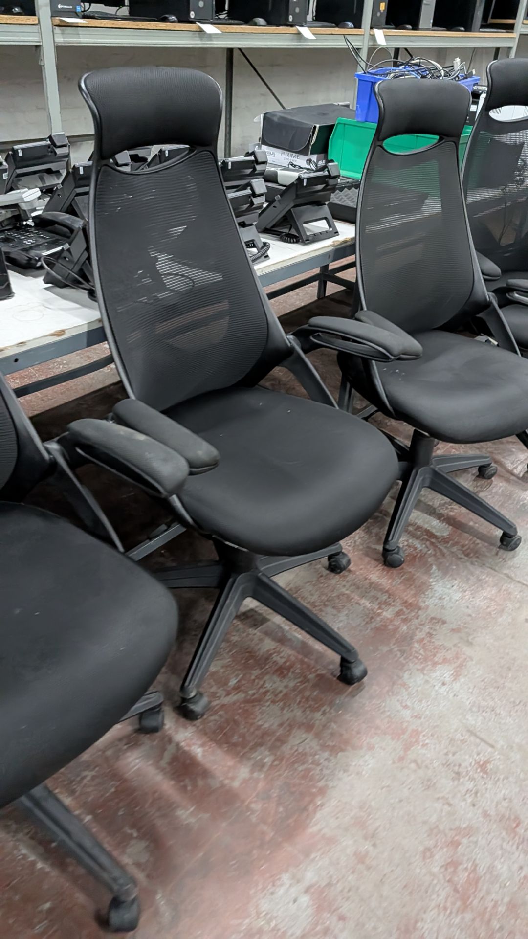 7 off Matching High-Back Black Mesh Exec. Chairs. Please note, this lot ...