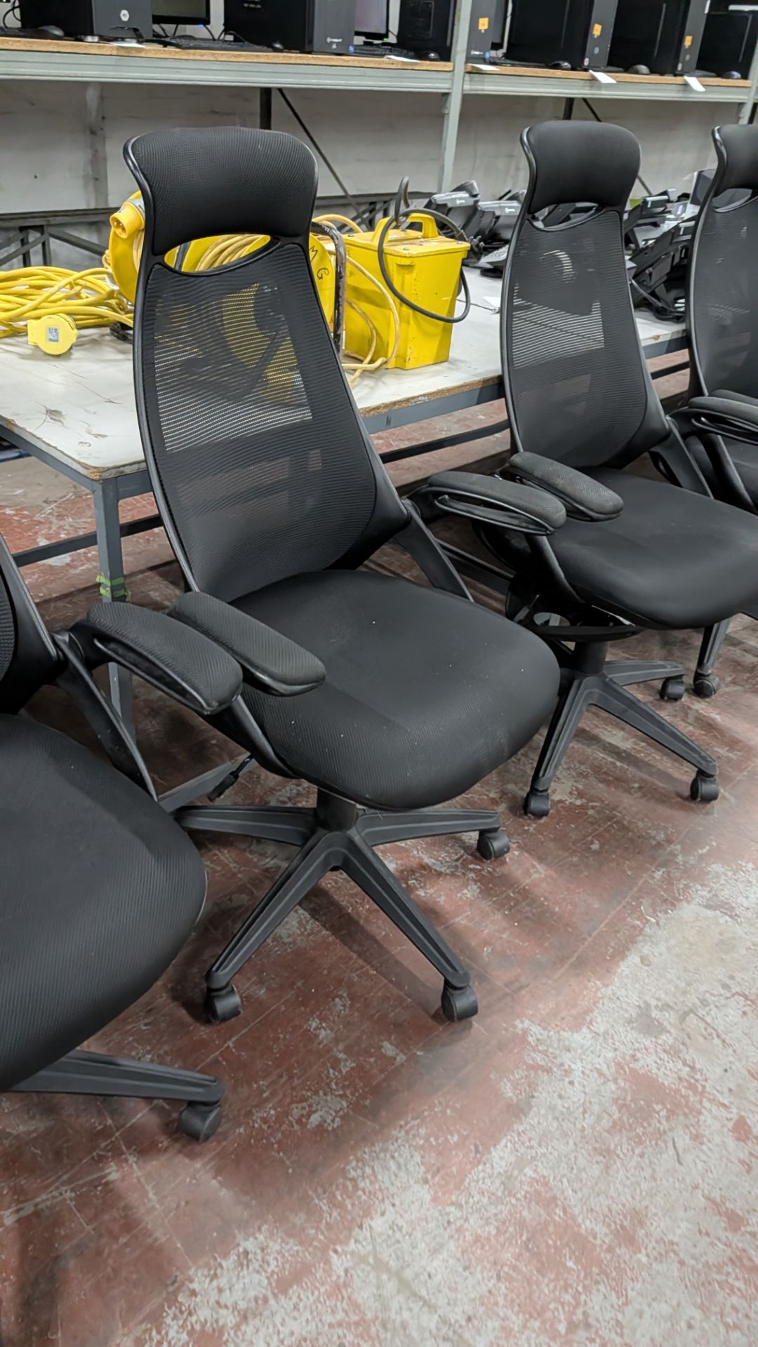 7 off Matching High-Back Black Mesh Exec. Chairs. Please note, this lot ...