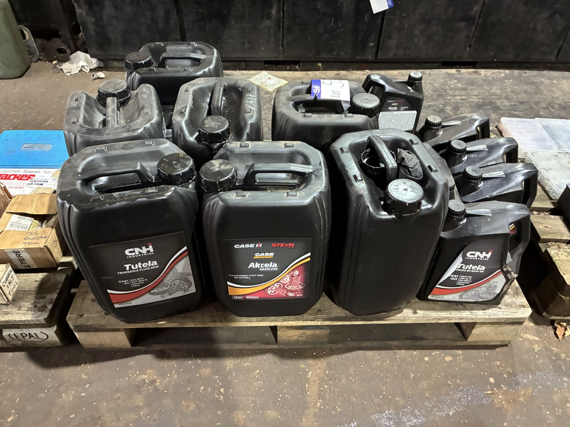 Contents of Pallet, including various oils including case, CNH ...