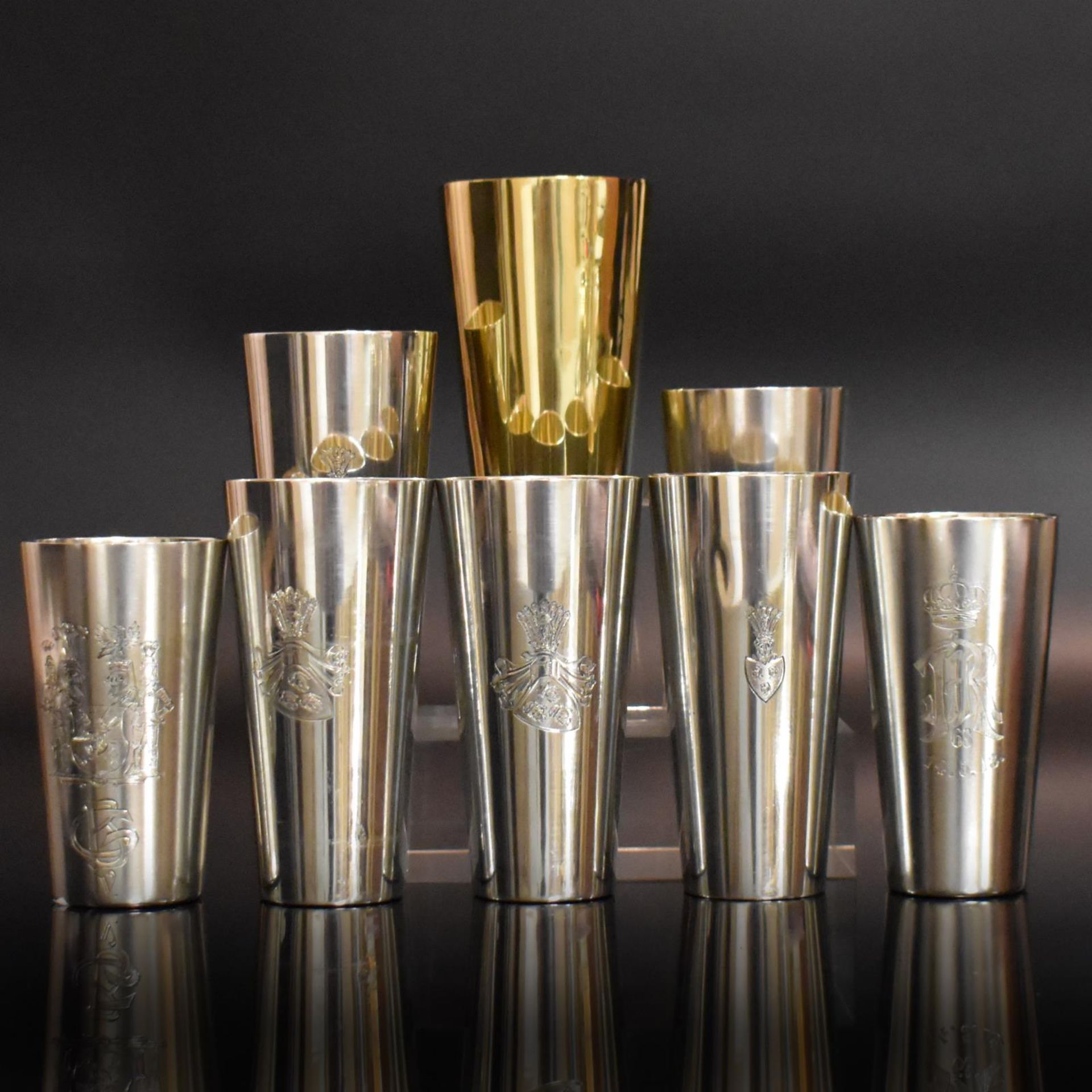 Acht Becher Deutschland, 20. Jh., u.a. Bremen, Koch & Bergfeld | Silber ...