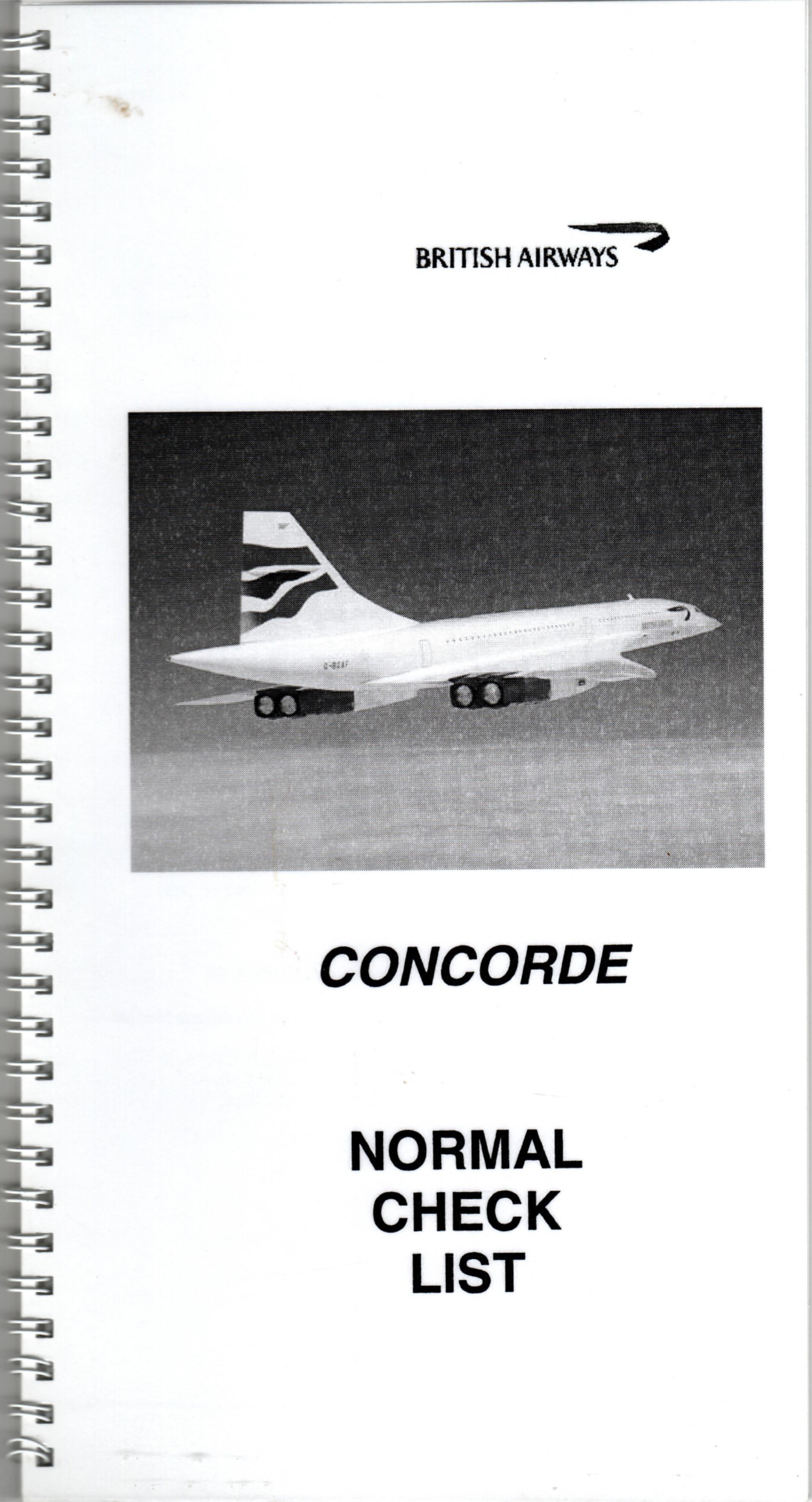 Concorde Flight Deck Standard Check List