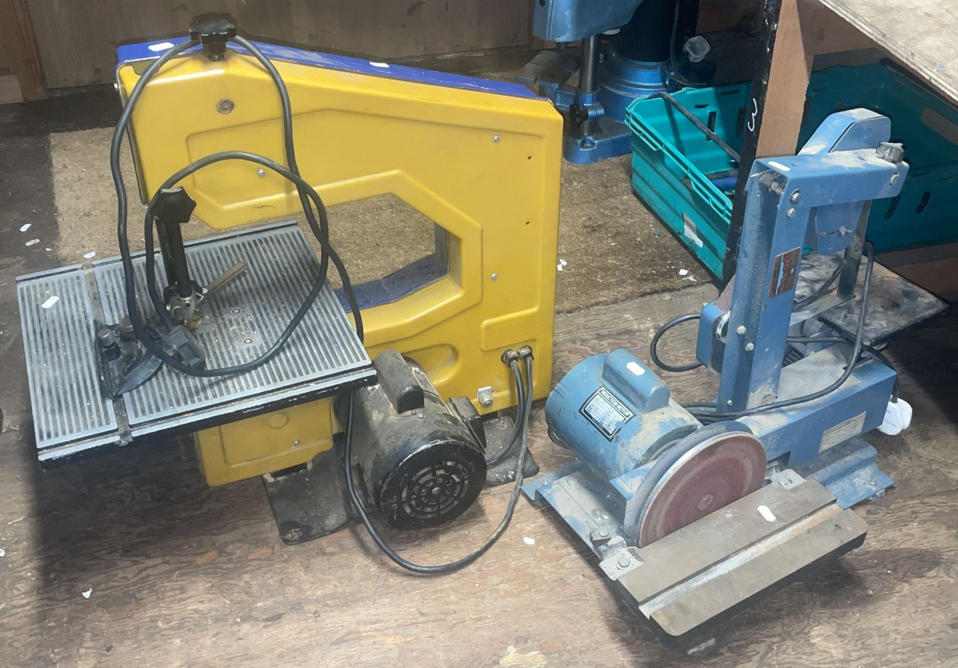 A Buffalo Machinery Co Ltd 230v 50hz belt and disc sander also, a 220v ...