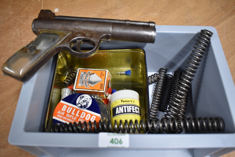 A webley & scott .22 caliber air pistol in poor condition along with a ...