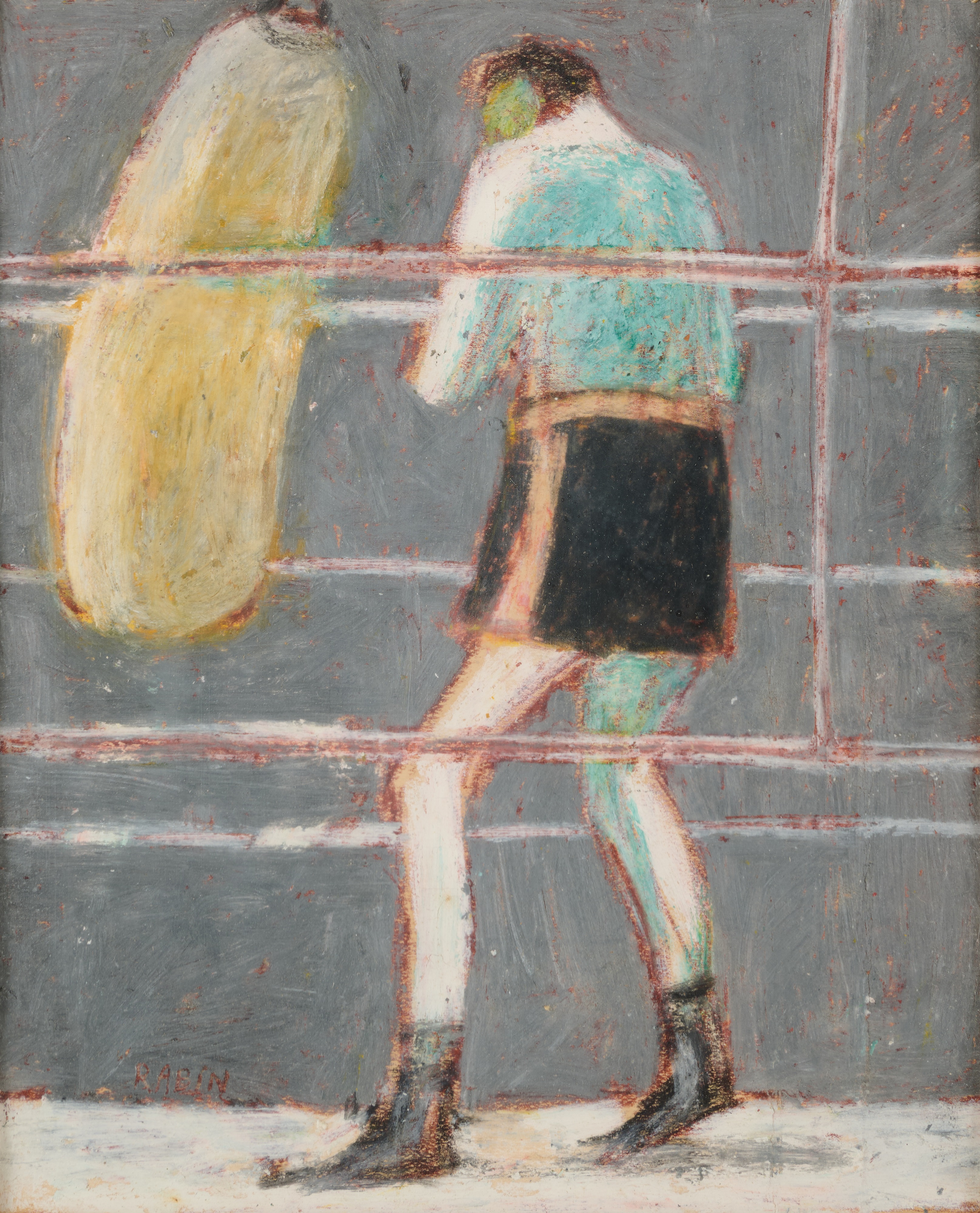 SAMUEL RABIN (BRITISH 1903-1991) ⊕ A WORK OUT signed RABIN lower left ...