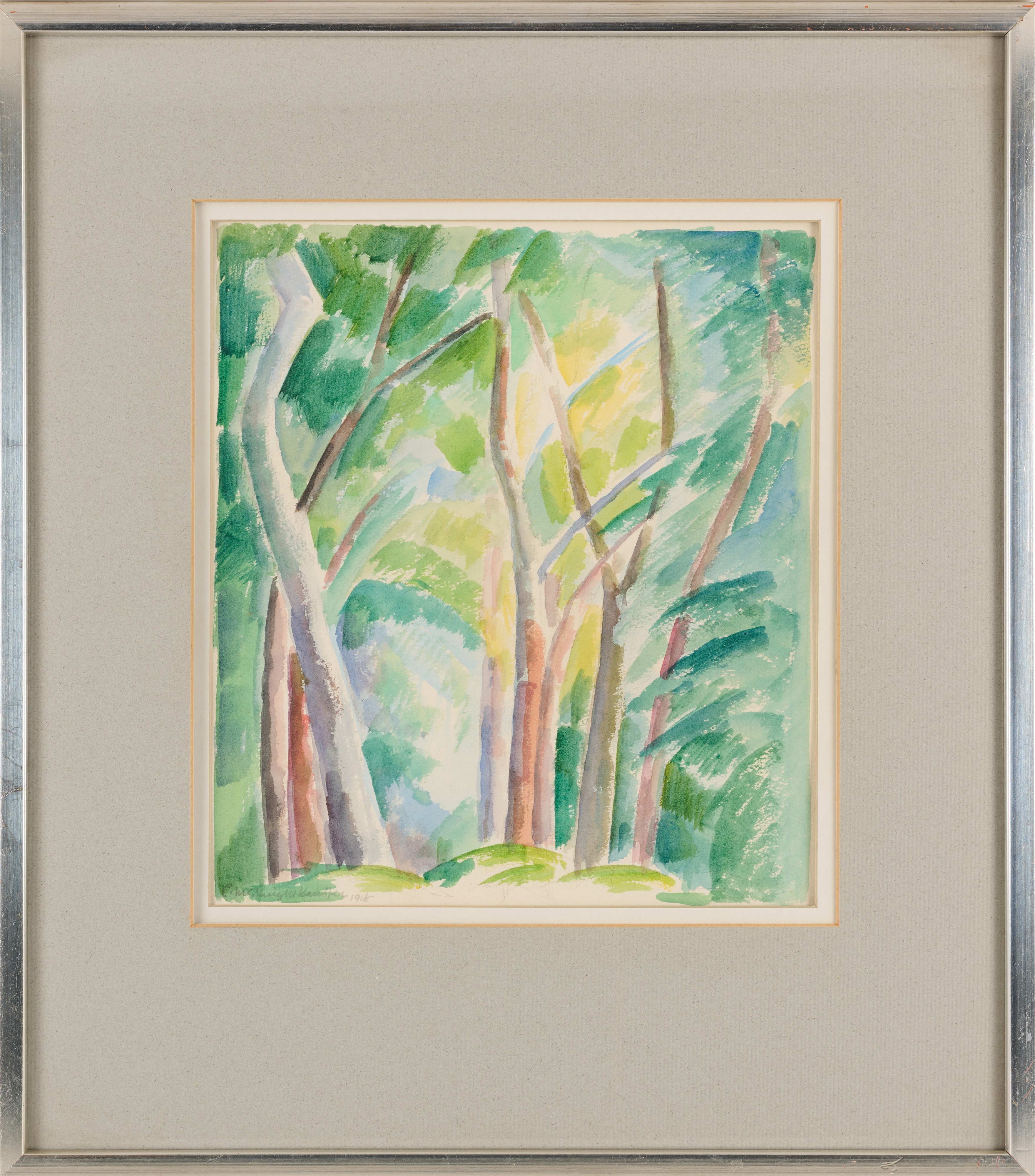 EDWARD MCKNIGHT KAUFFER (AMERICAN/BRITISH 1891-1954) TREES signed and ...