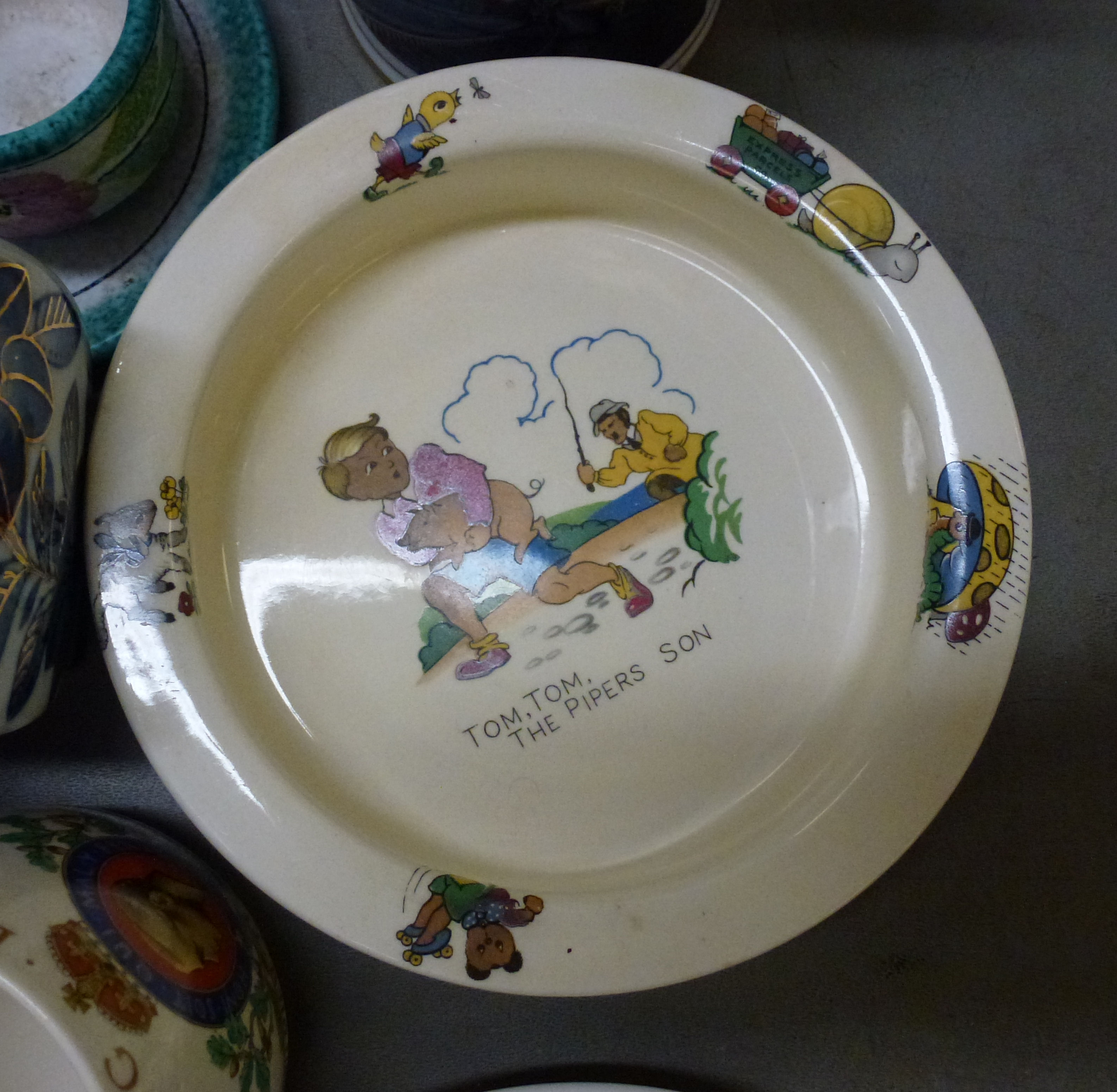 Decorative ceramics: to include a Naples pottery figure, a gowned and ...