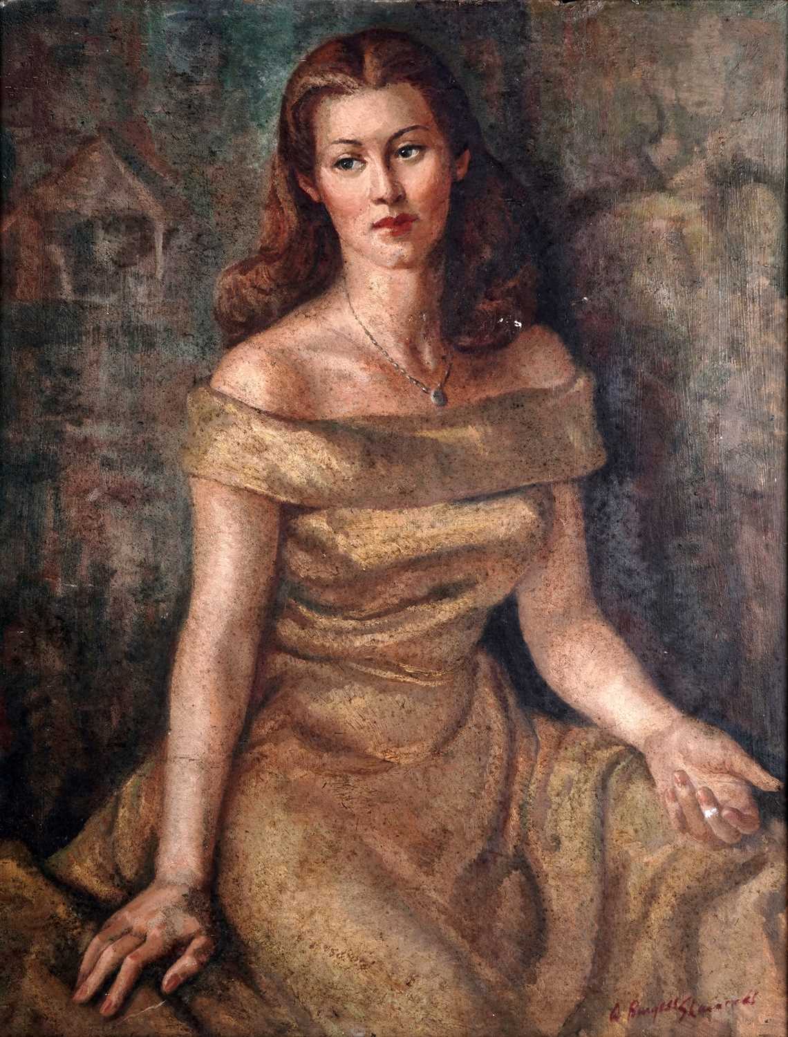 Alfred Burgess Sharrocks (1919-1988) Portrait of Margrette Joan Lamb ...
