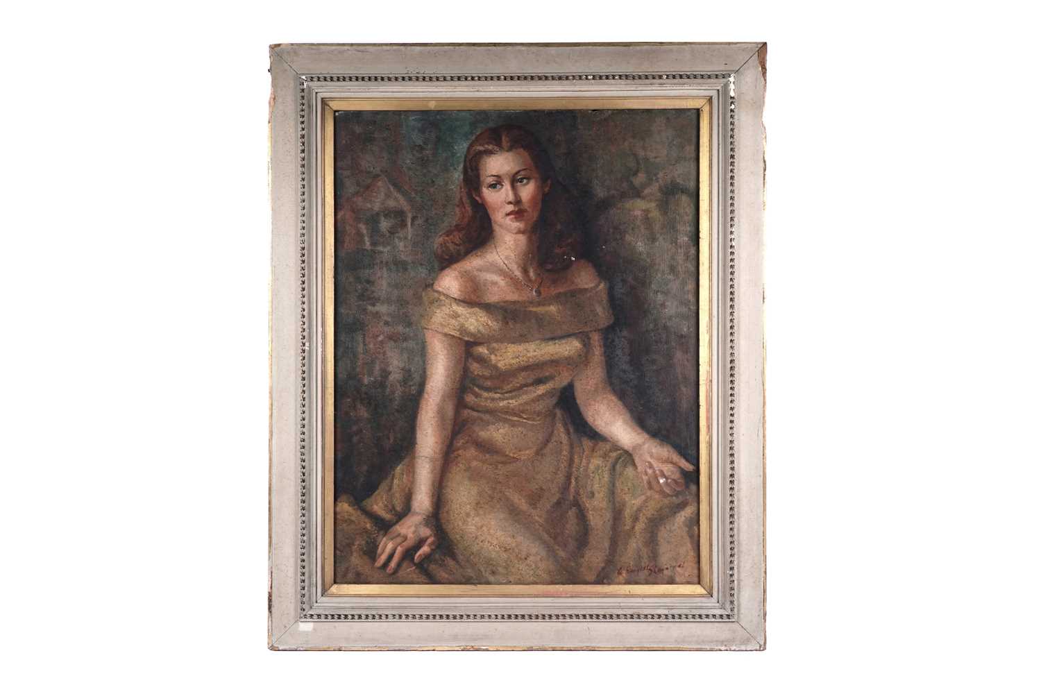Alfred Burgess Sharrocks (1919-1988) Portrait of Margrette Joan Lamb ...