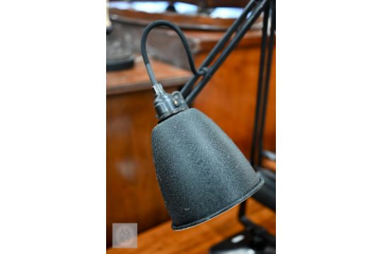 A 1960s Hadrill & Horstmann work lamp with magnifier and barrel ...