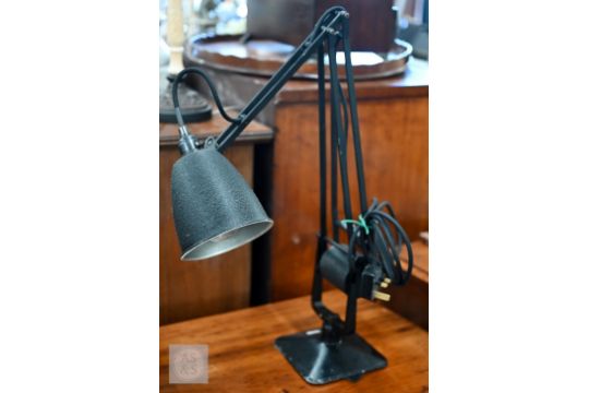 A 1960s Hadrill & Horstmann work lamp with magnifier and barrel ...