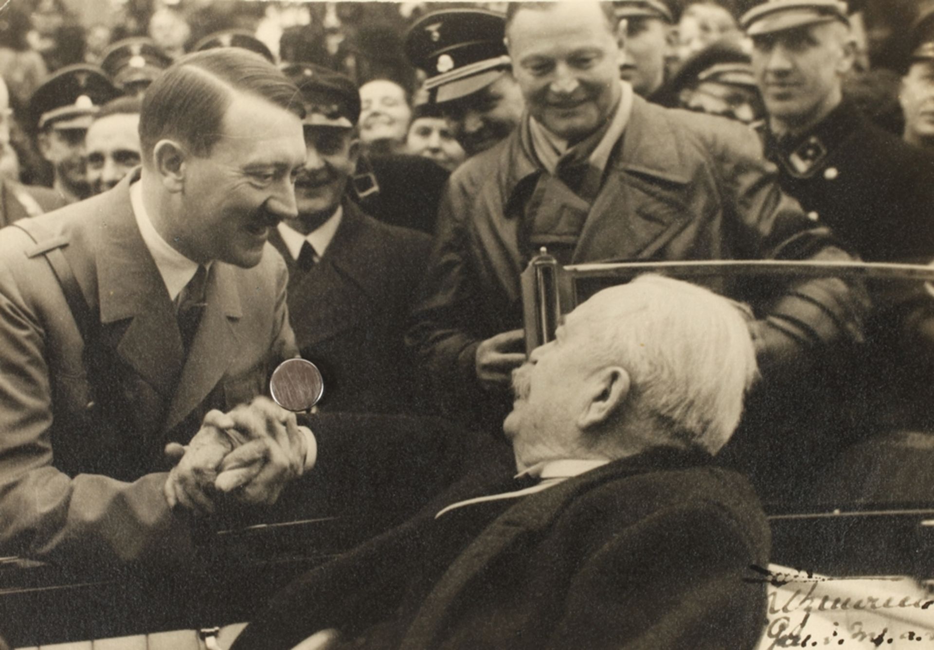 Pressefoto A.H. mit Autograph General Litzmann. datiert 31.1.35, A.H ...