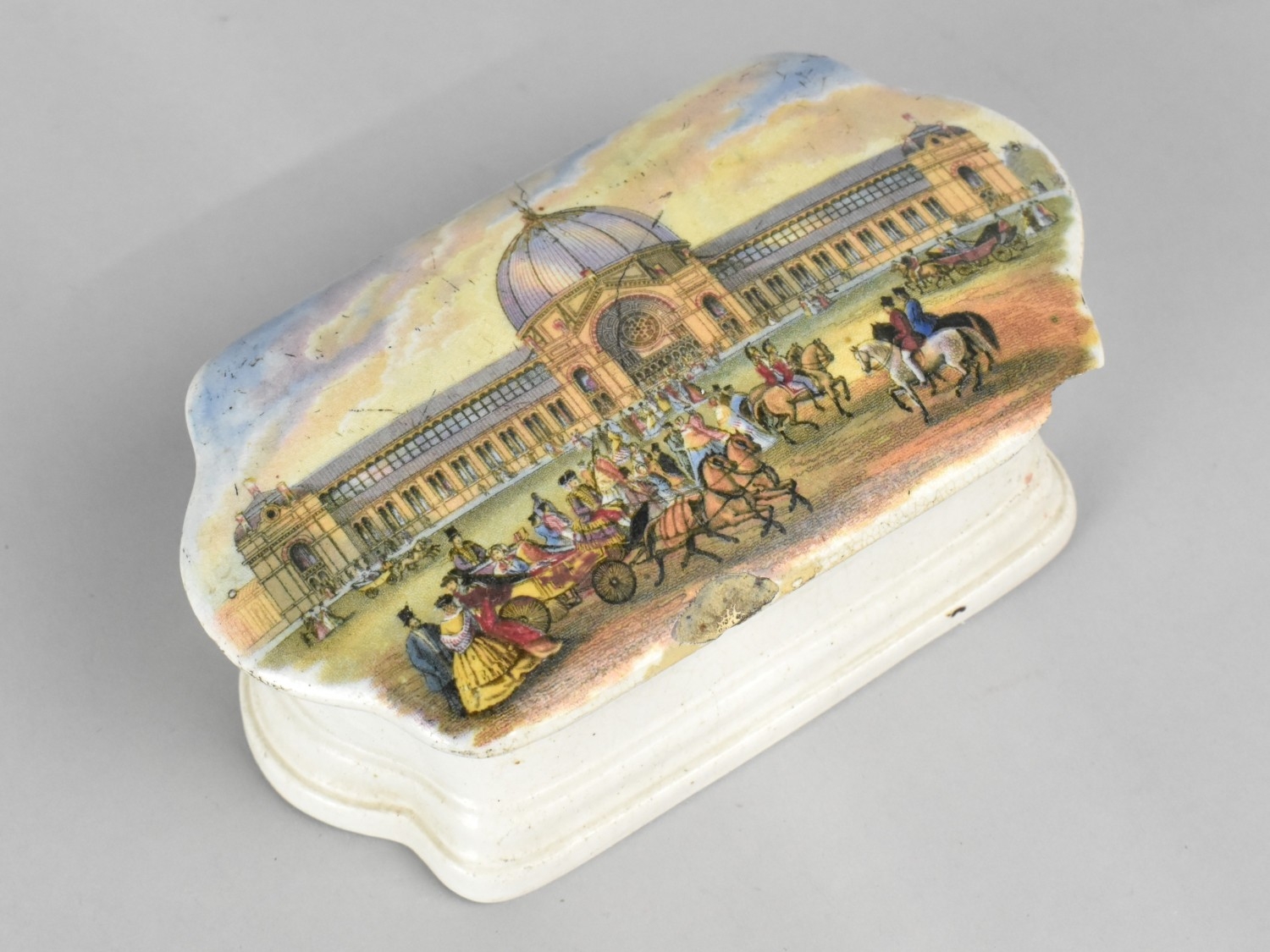 A 19th Century Prattware Pot of Trefoil Form the Lid with 1862 ...