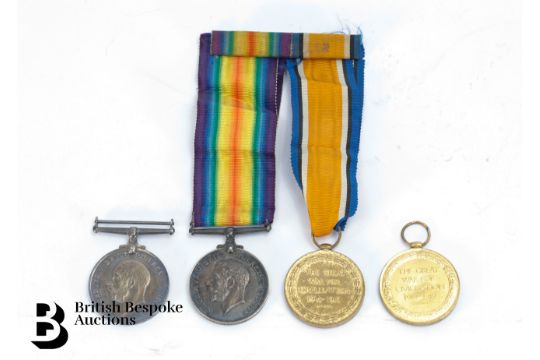 WWI medals, named to 3497 Pte E.G Warfe, 19-London Regiment and to 1931 ...