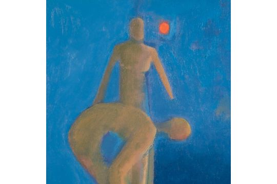 Robin Holtom, bathers, oil on canvas, 40cm x 30cm, framed Good condition