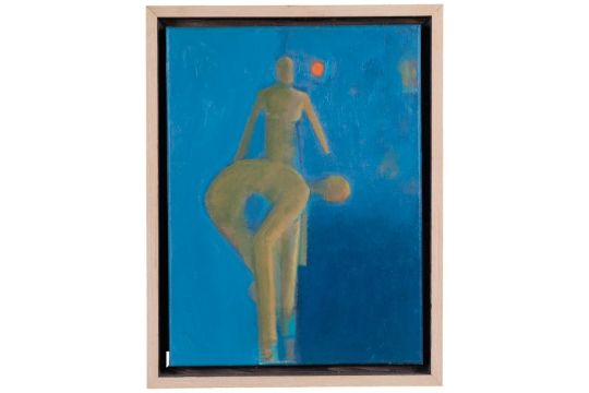 Robin Holtom, bathers, oil on canvas, 40cm x 30cm, framed Good condition