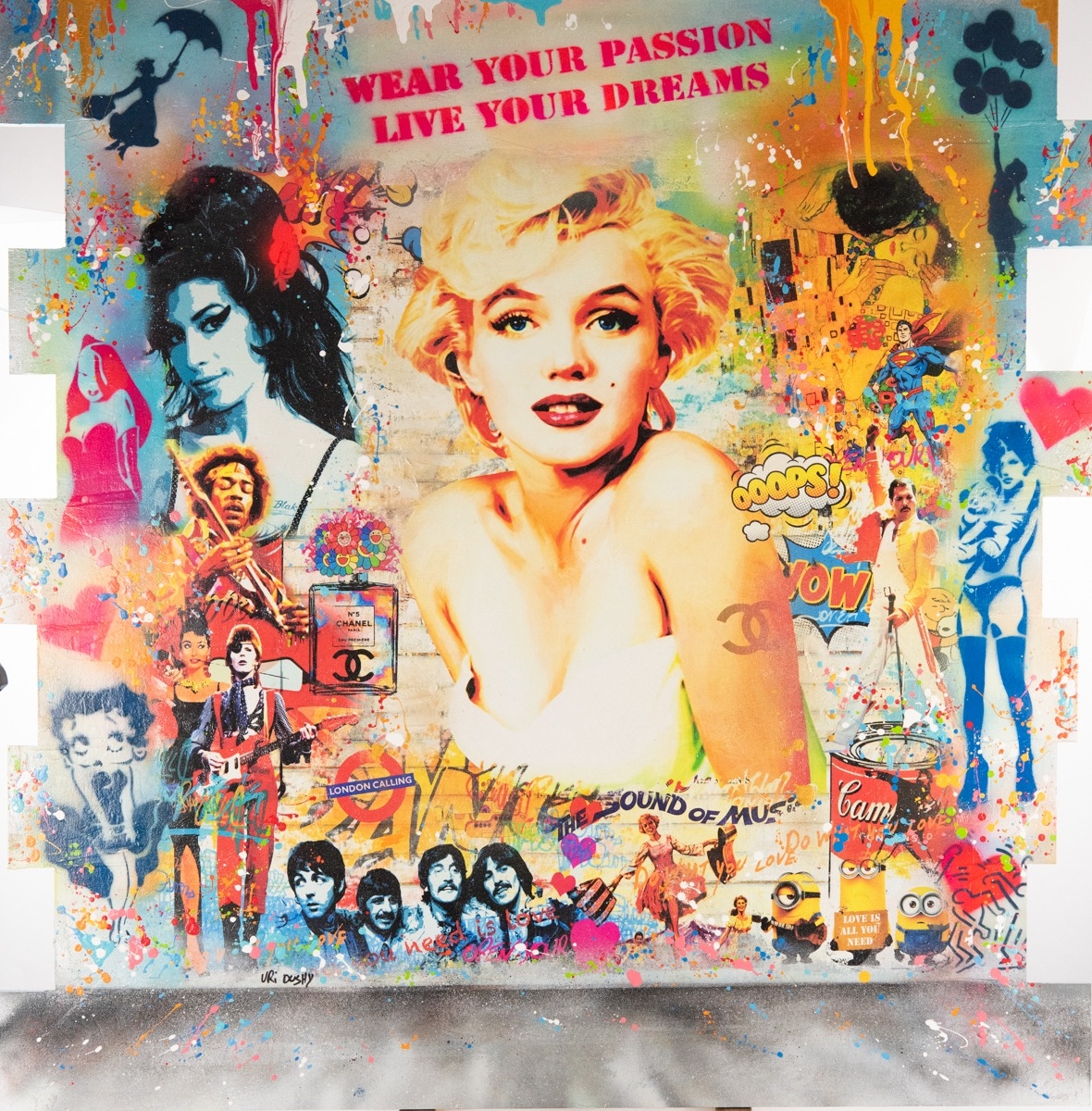 URI DUSHY (MODERN) MIXED MEDIA ON SHAPED MANUFACTURED BOARD ‘Marilyn ...