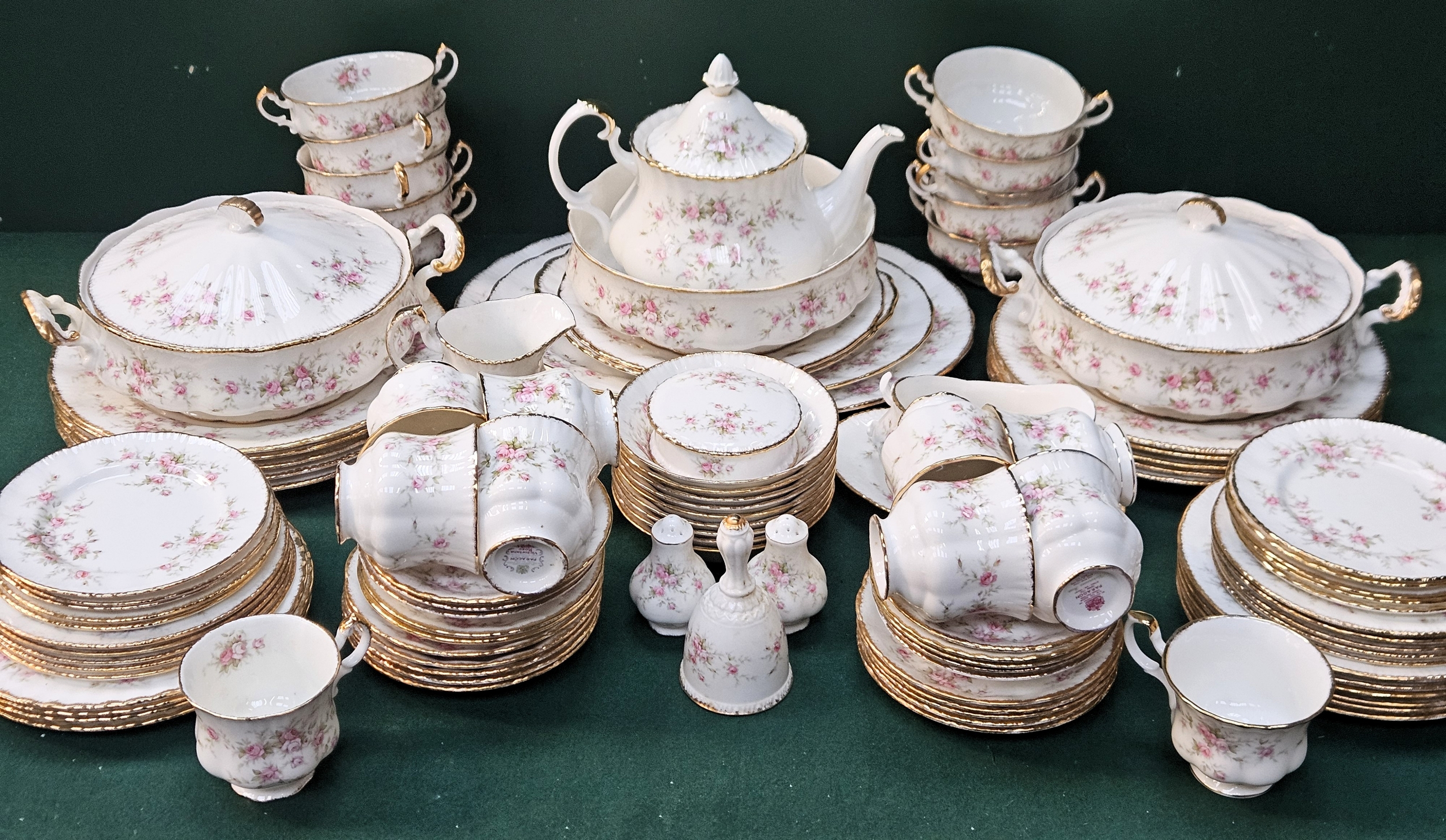 Large quantity of Royal Albert Paragon Victoriana Rose dinner ware ...