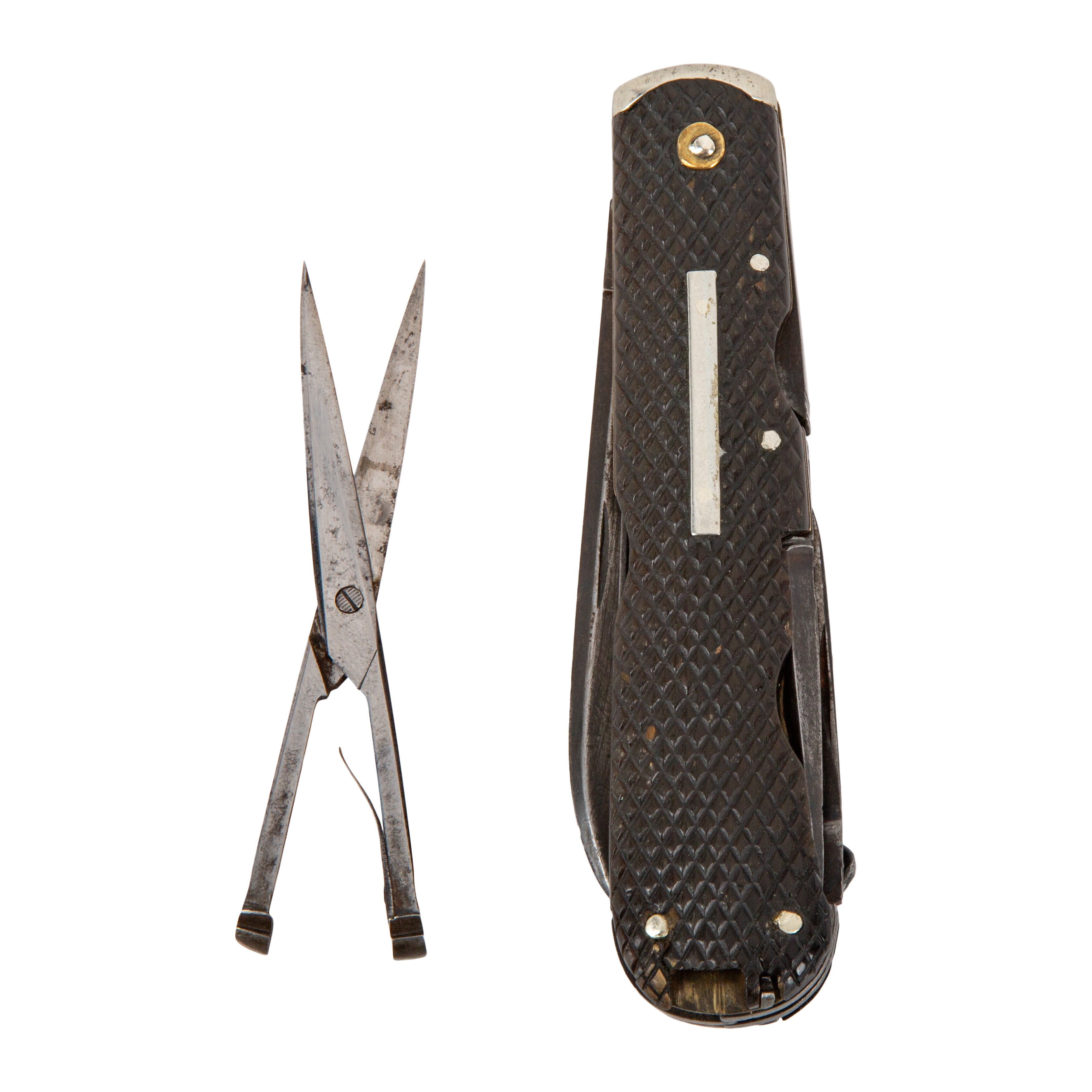 A Victorian multi-tool by Lund, fitted with knife, smaller knife ...