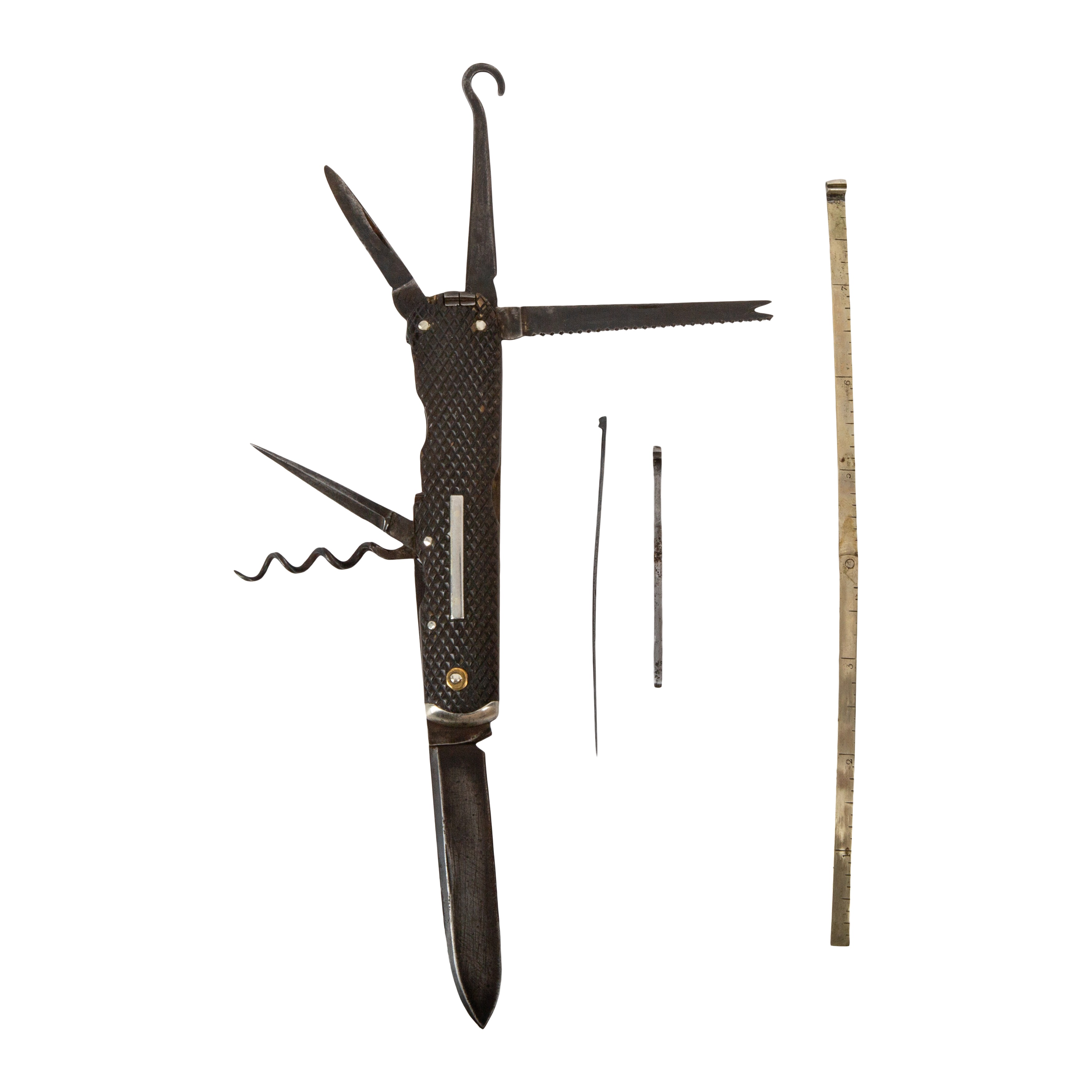 A Victorian multi-tool by Lund, fitted with knife, smaller knife ...