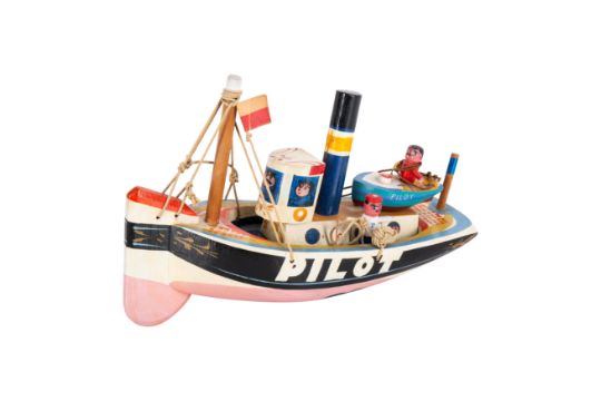 Sam Smith of Dartmouth, (1908-1983) - Wooden hand painted model steam ...
