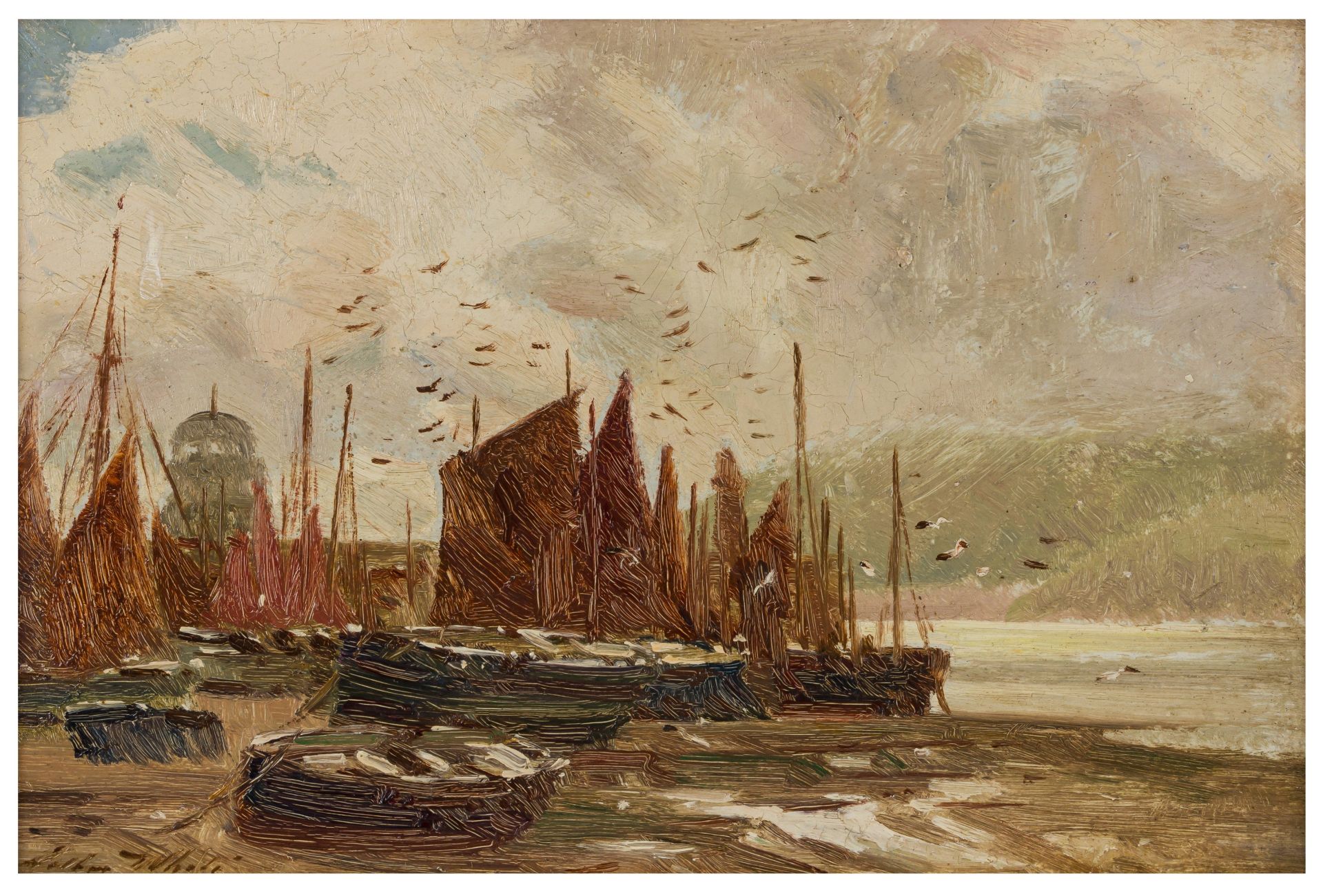Arthur White (British, 1865-1953) St Ives Harbour, Smeaton's Lighthouse ...