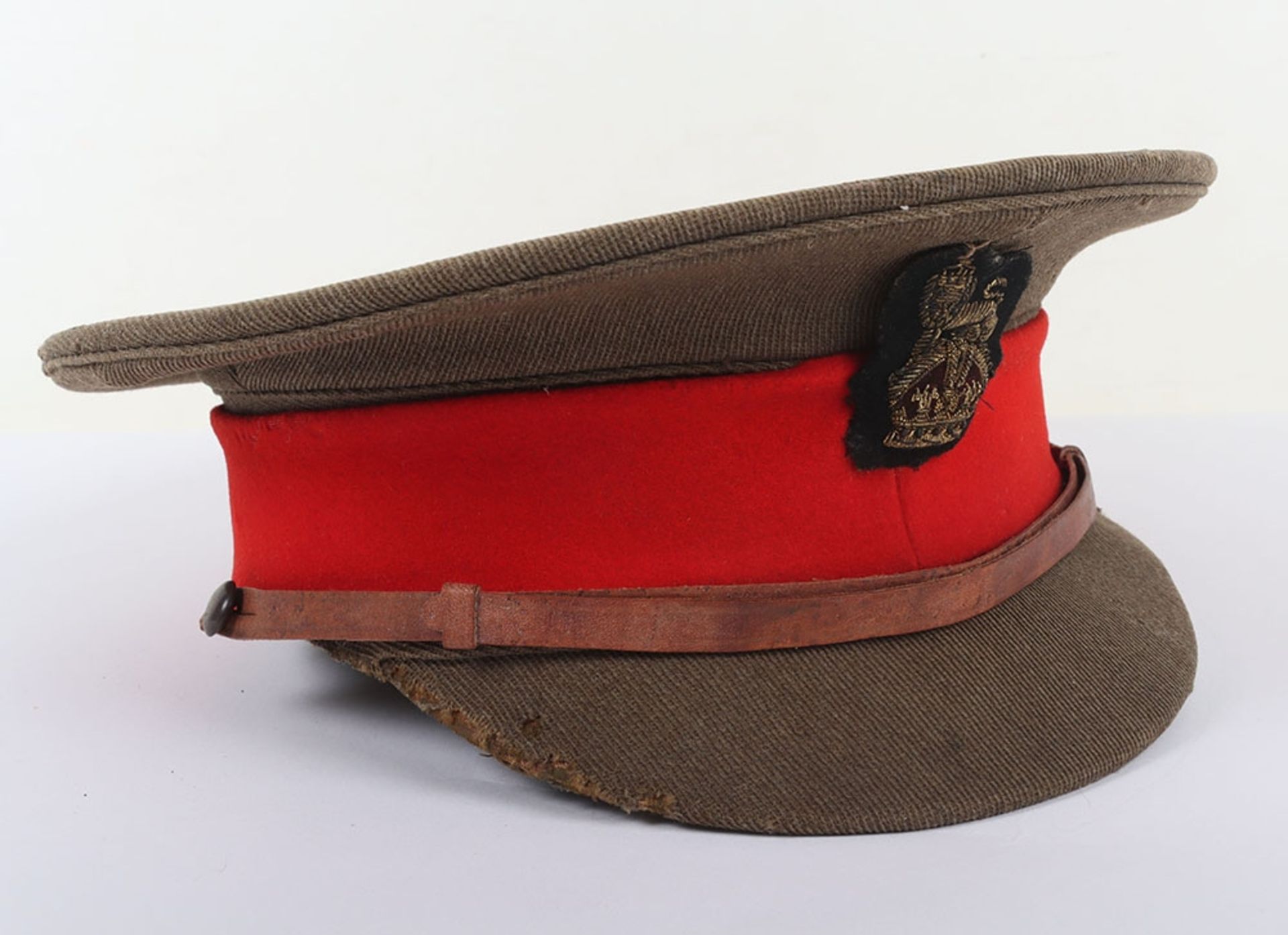WW1 British Staff Officers Peaked Cap, Great War Period. A well-worn ...
