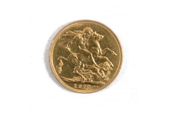 King George V 1917 gold full sovereign coin