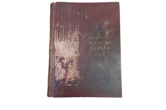 A large late 19th/early 20th century maroon leather bound 'Current ...
