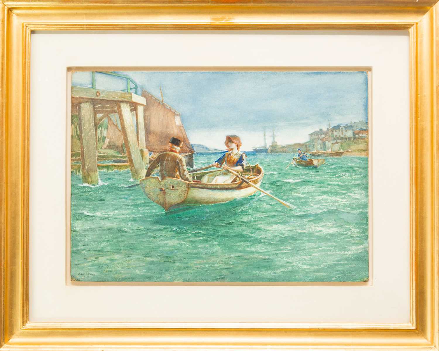 John RILEY WILMER (XIX-XX) The Fisherman's Daughter (1910) Mixed media ...