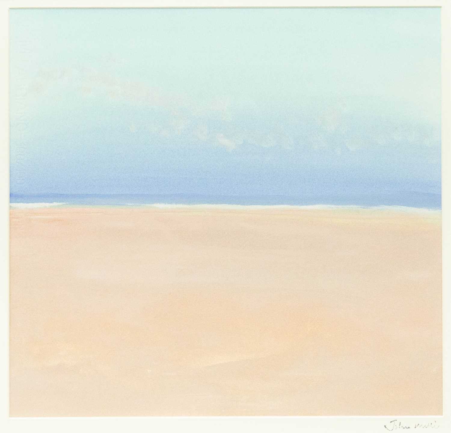 John MILLER (1931-2002) Cornish Beach Gouache, stamped signature ...