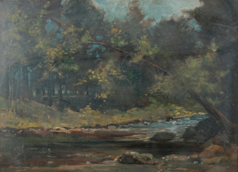 FRANK MURRAY (EARLY 20TH CENTURY) Rural landscape with stream 1913 ...