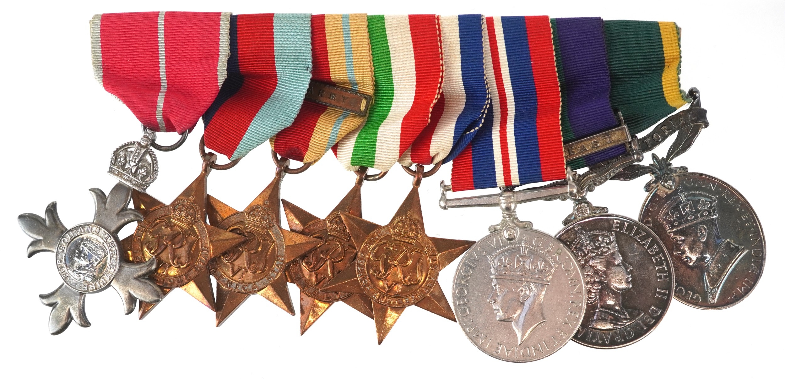 A British military World War II medal group awarded to MAJOR.J.A.EVANS ...