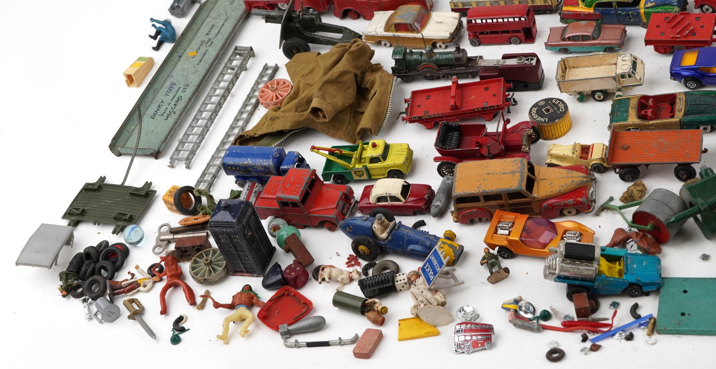 A large collection of vintage diecast vehicles, mostly Dinky and Corgi ...