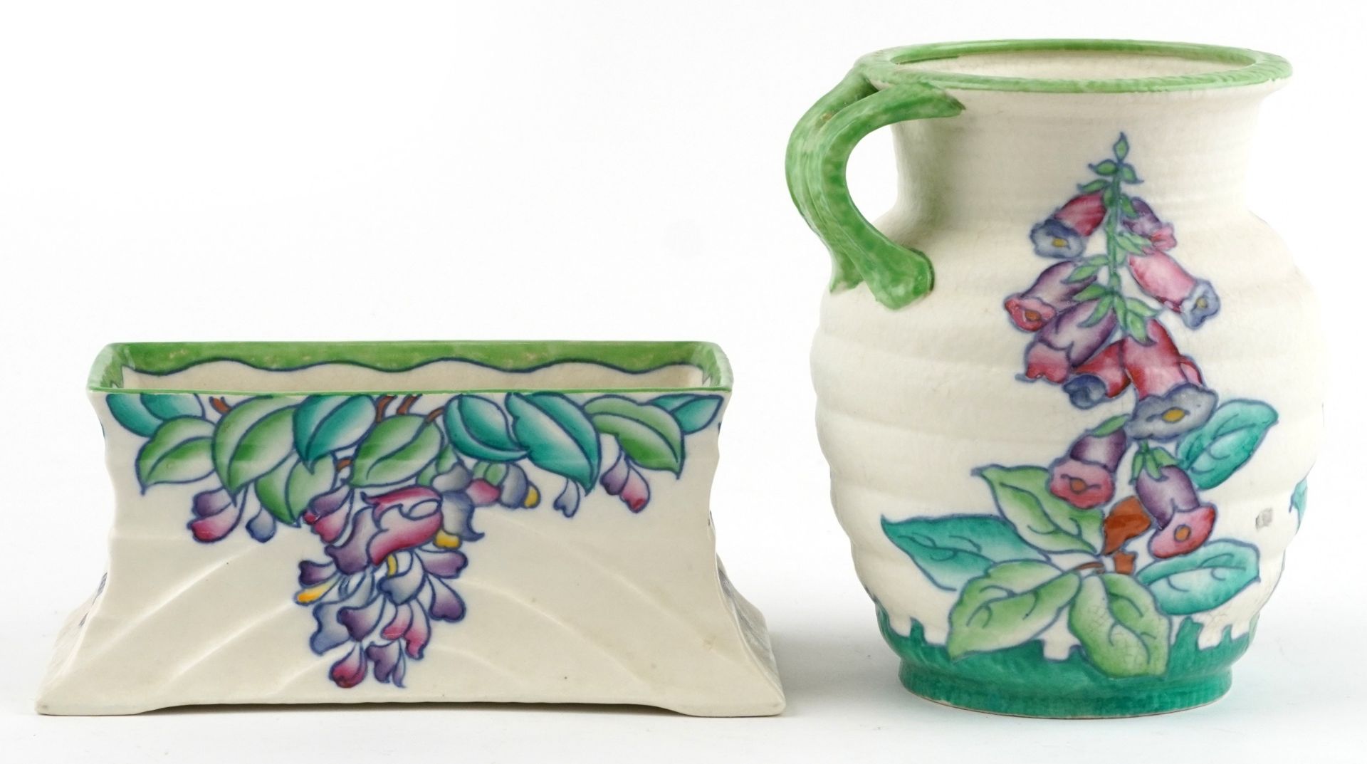 Charlotte Rhead for Crown Ducal, an Art Deco pottery vase and planter ...