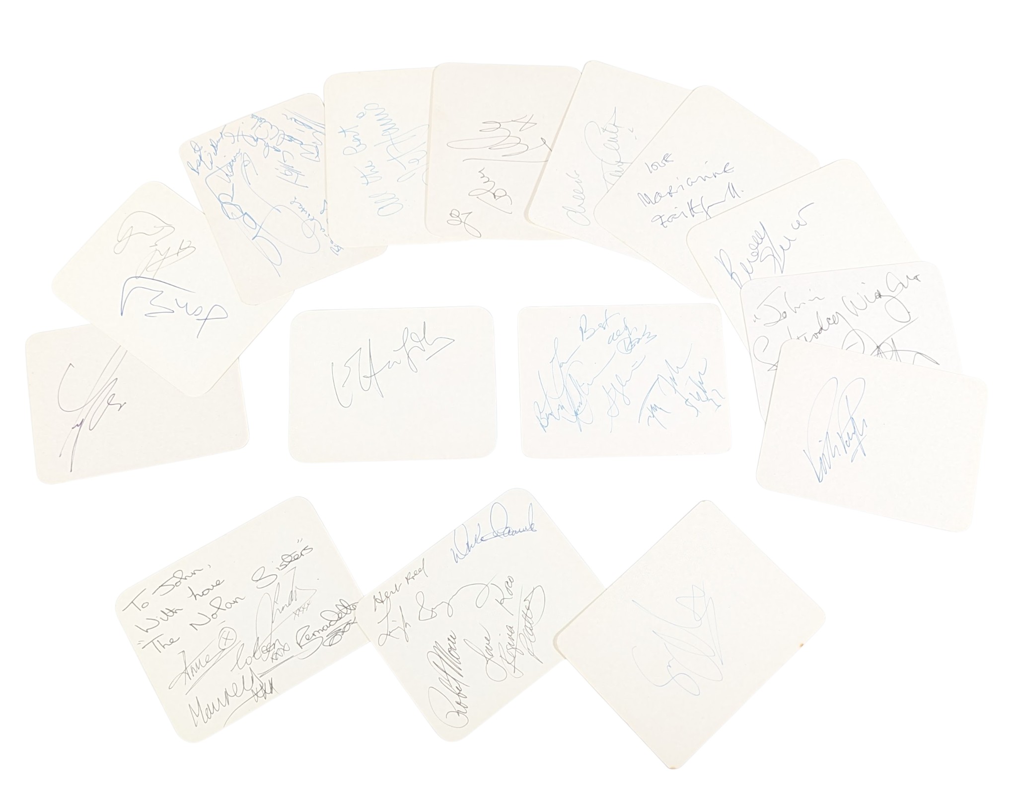 Music / Singers / Bands - a collection of autographs on white 3.5x4.5 ...