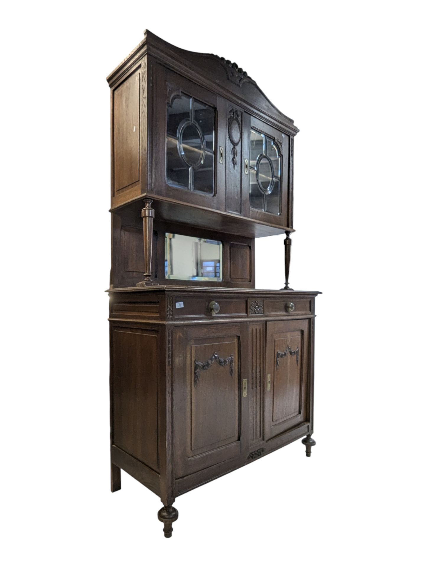 A 19th century oak Flemish continental sideboard / buffet de corps ...