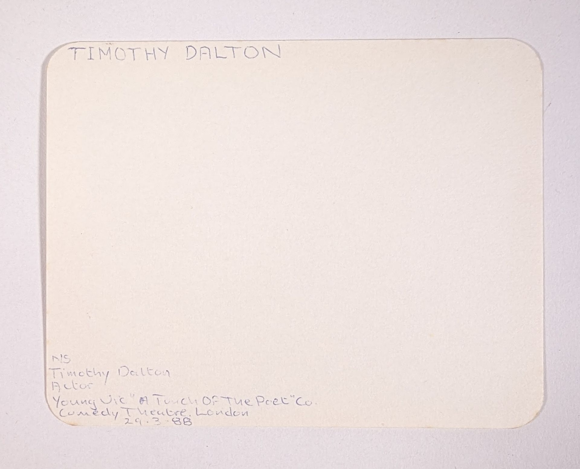 James Bond 007 - Timothy Dalton (British Actor) - autograph in black ...