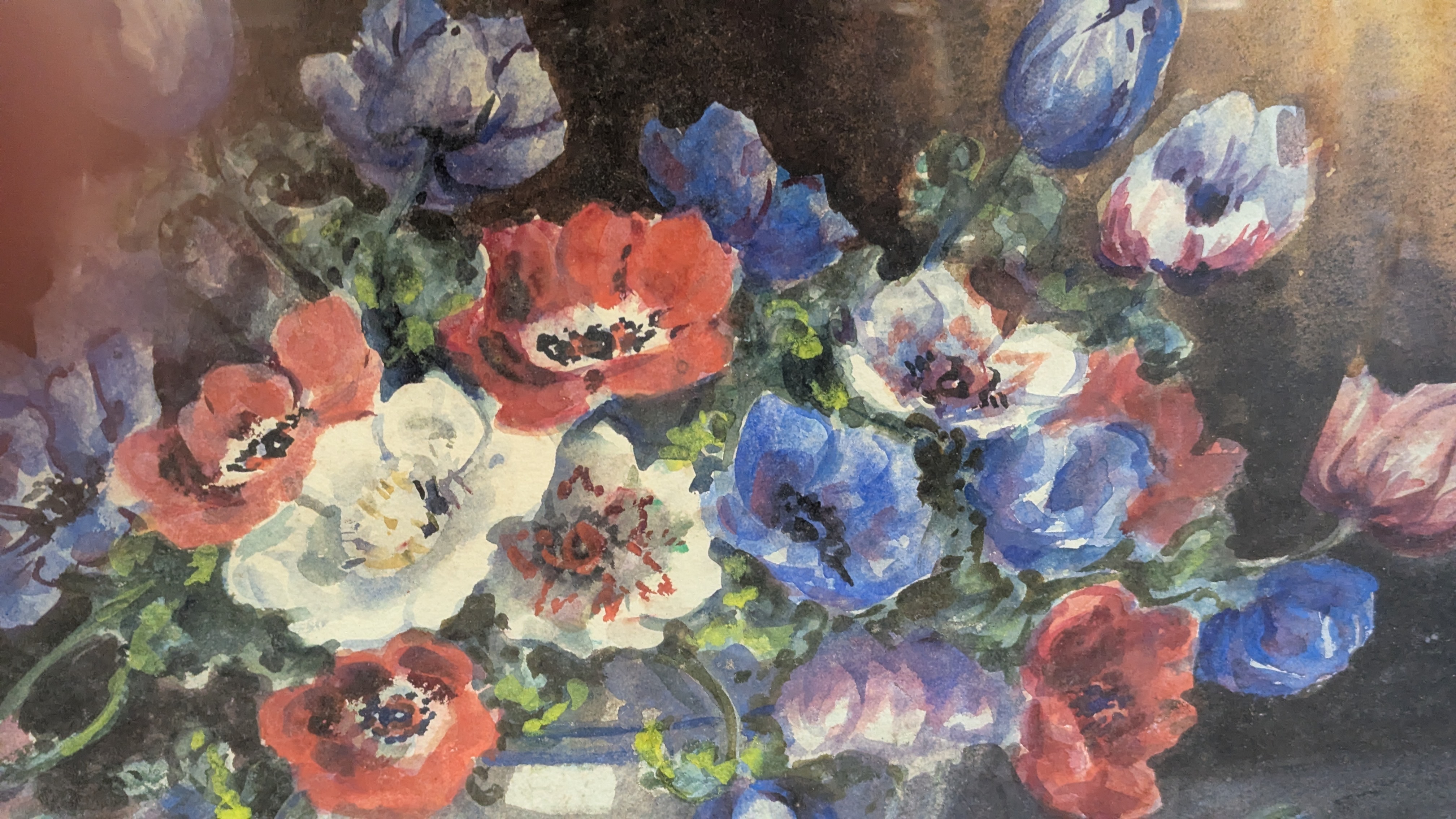 Marion Broom (1878-1962). A still life study of a vase with flowers ...